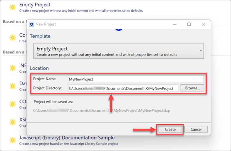 Creating a New Empty Project
